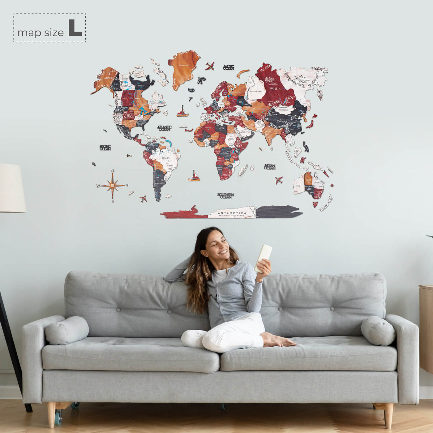 3D Wooden World Map Onyx → Enjoy The Wood ‣ Order Now