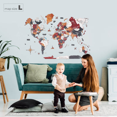 3D Wooden World Map Onyx → Enjoy The Wood ‣ Order Now