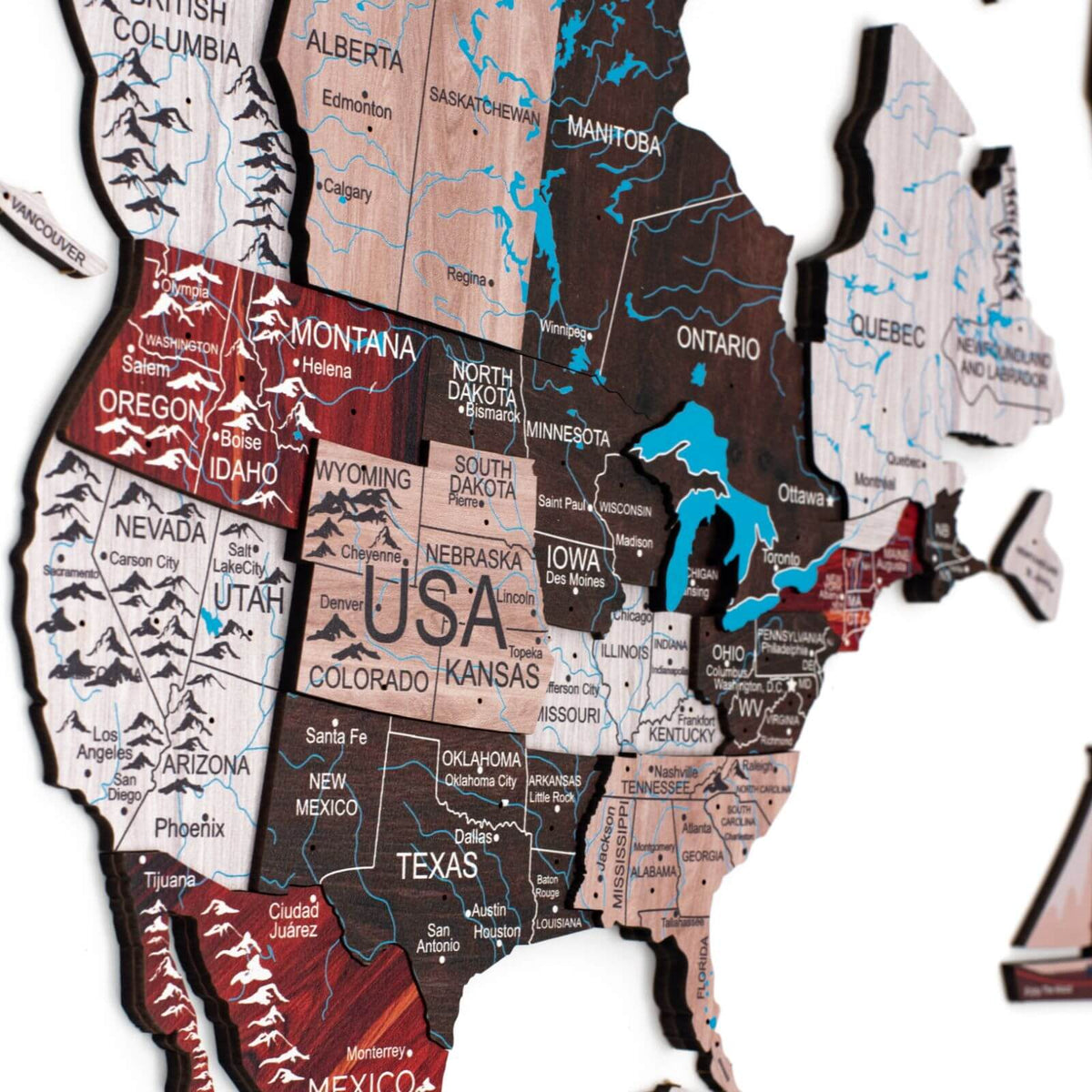 3D Wooden World Map Multilayered Urban ‣ Enjoy The Wood