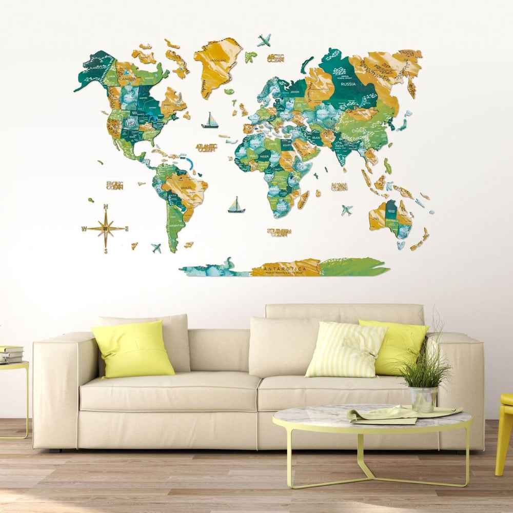 3D Wooden World Map Surface ‣ Enjoy The Wood