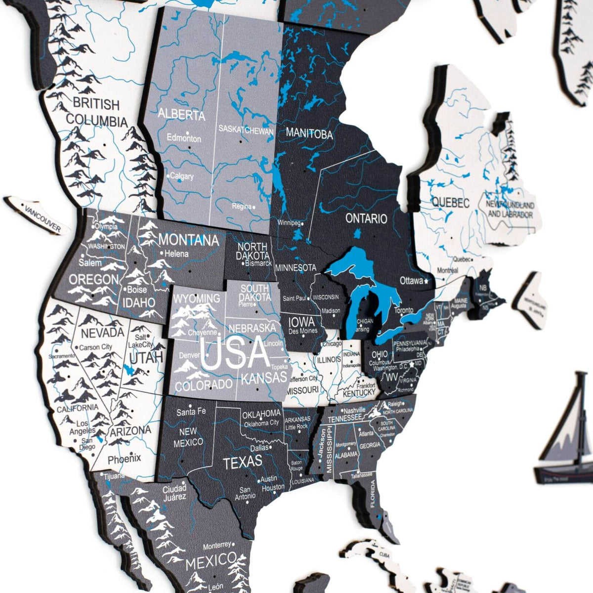 3D Colored Map Flags and Airplanes Pins ‣ Enjoy The Wood