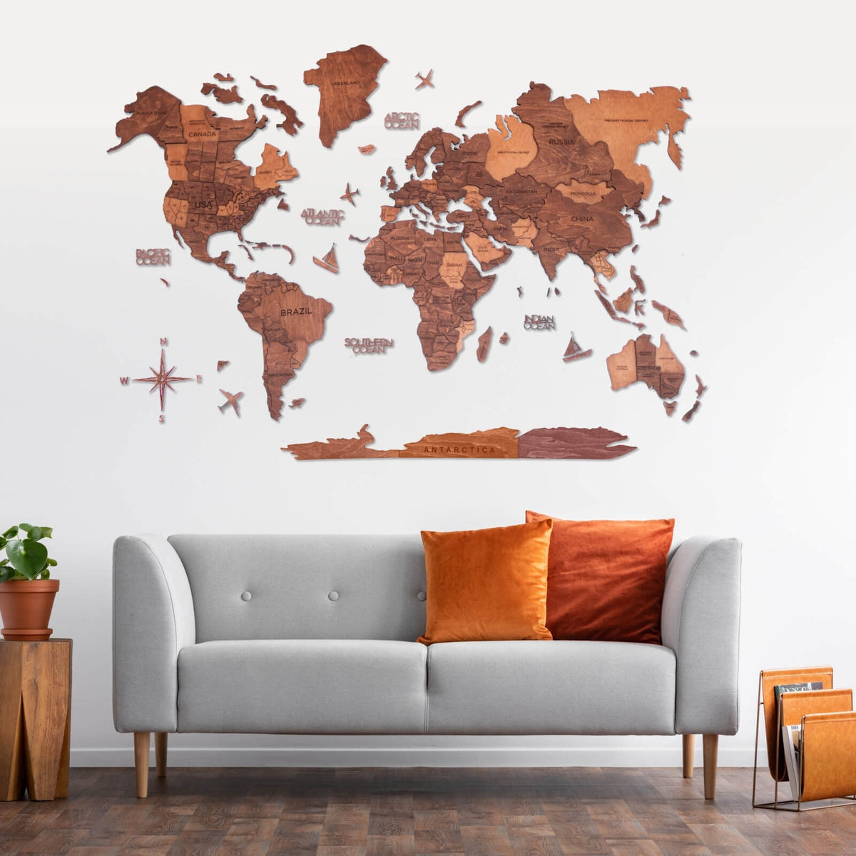 3D Wooden World Map Oak ‣ Enjoy The Wood ‣ Order Now