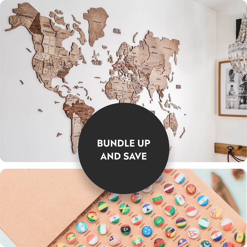 Bundle: Map and Flags Pins from Enjoy The Wood ‣ Good Price, Reviews