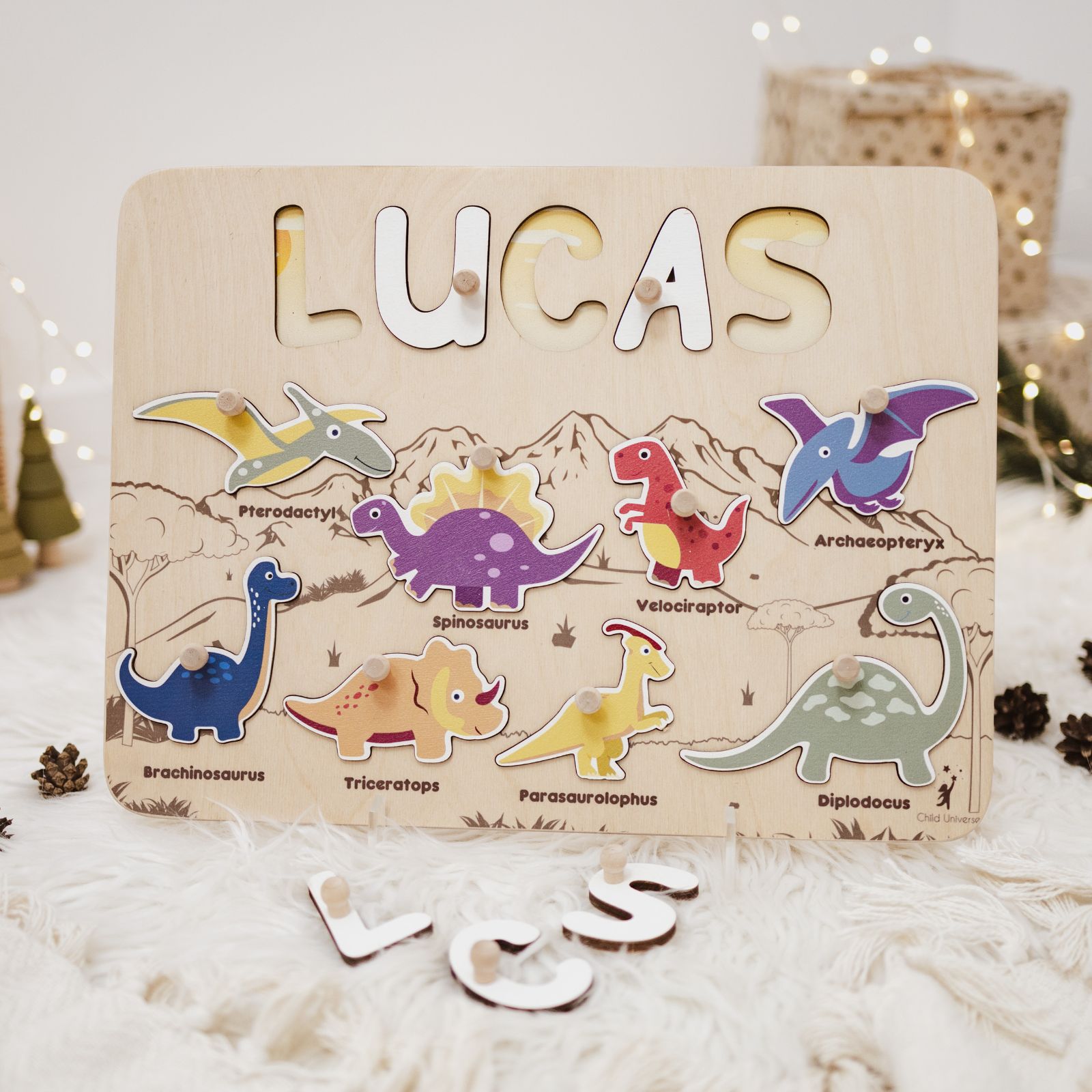 Dinosaur Name Puzzle Board 🞺 Enjoy The Wood