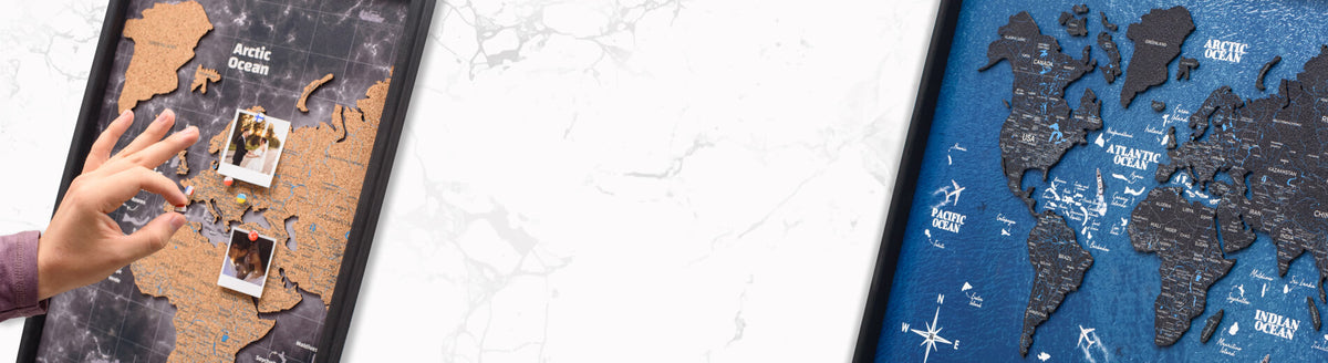 World Map on Single - Piece Wooden Panel ‣ Enjoy The Wood