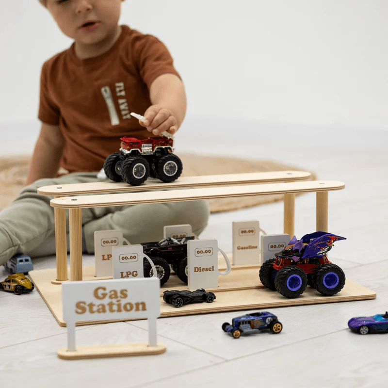 Wooden Gas Station Toy – Gift for Kids | Enjoy The Wood