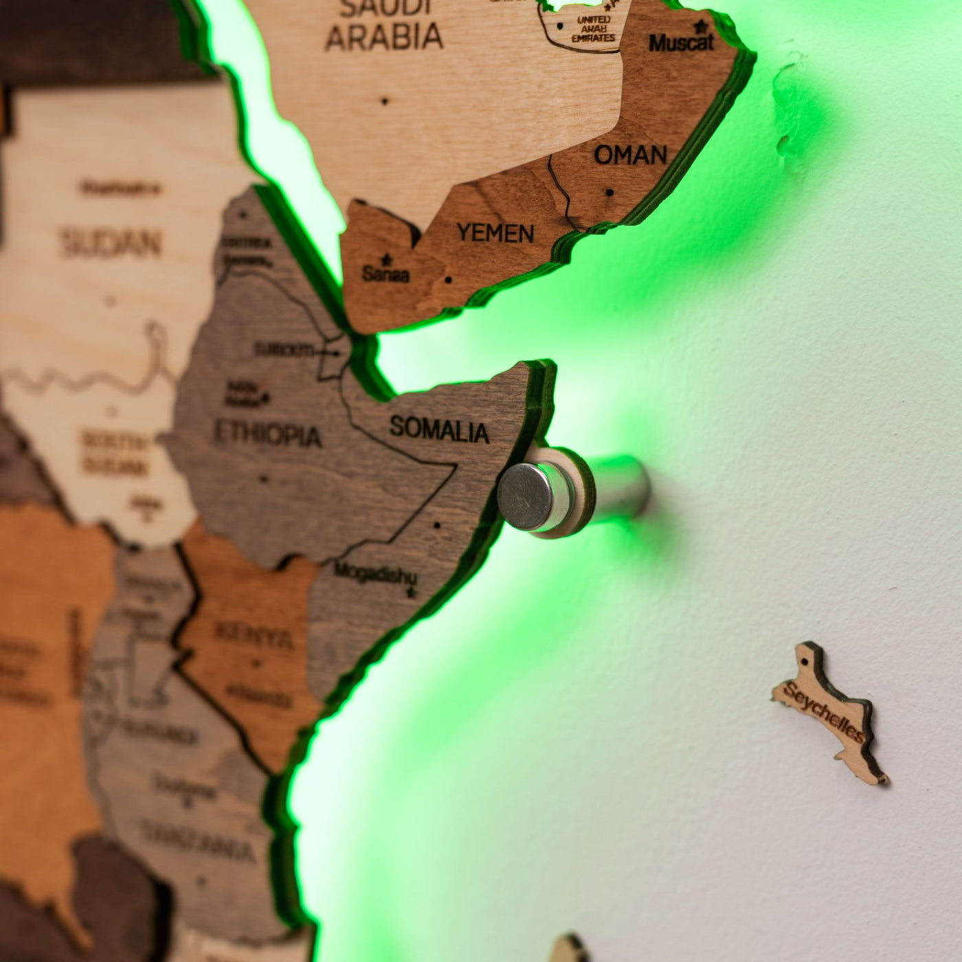 3D LED Wooden World Map from Enjoy The Wood ‣ Order Now