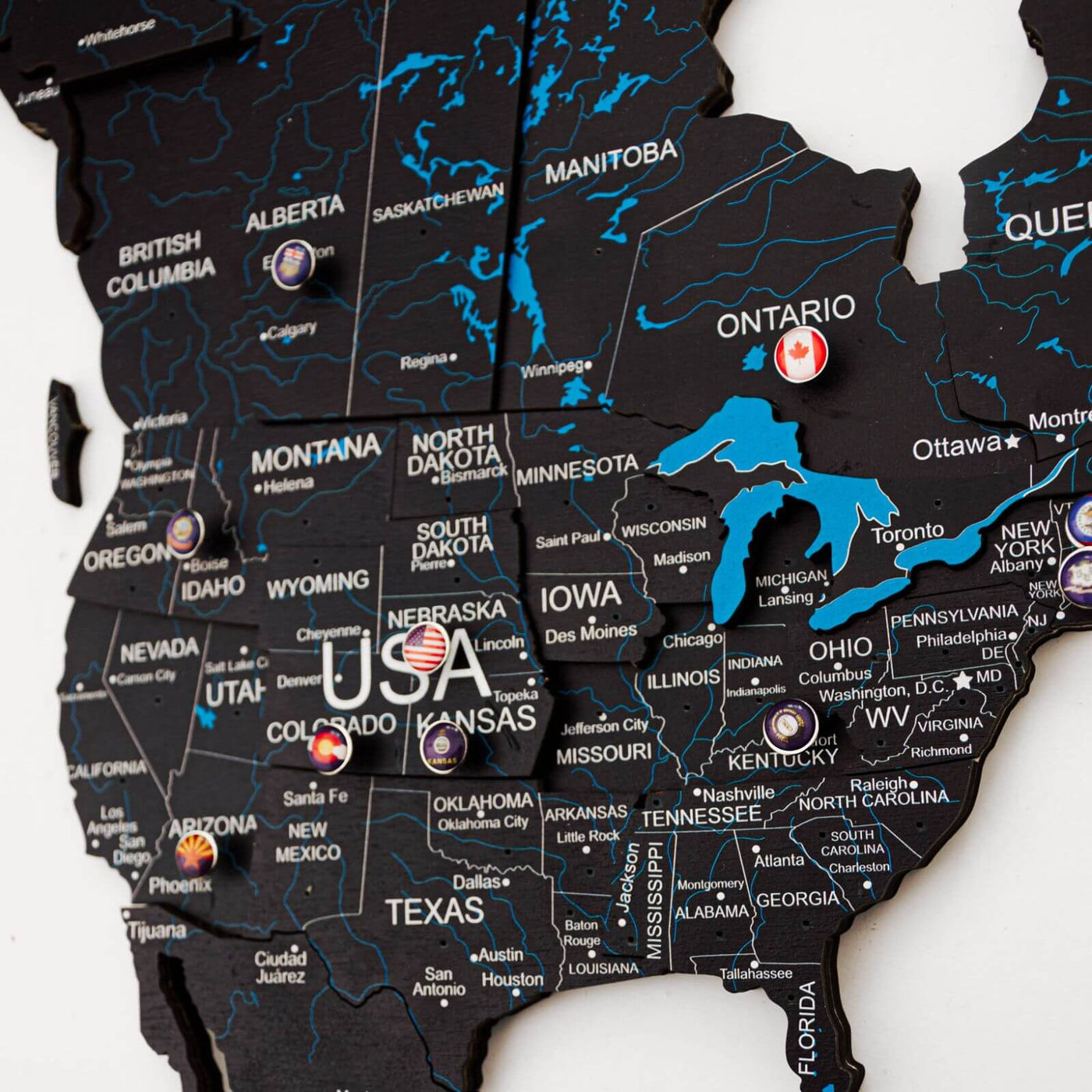 3D Wooden World Map Midnight ‣ Enjoy The Wood