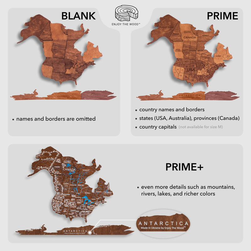 3D Wooden World Map Multilayered Oak ‣ Enjoy The Wood