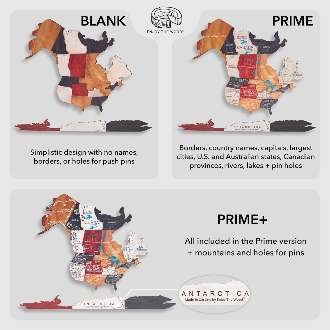 3D Wooden World Map Onyx → Enjoy The Wood ‣ Order Now