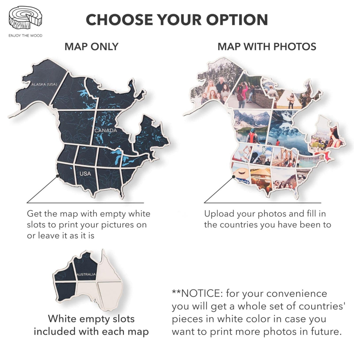 World Photo Map Midnight • Enjoy The Wood