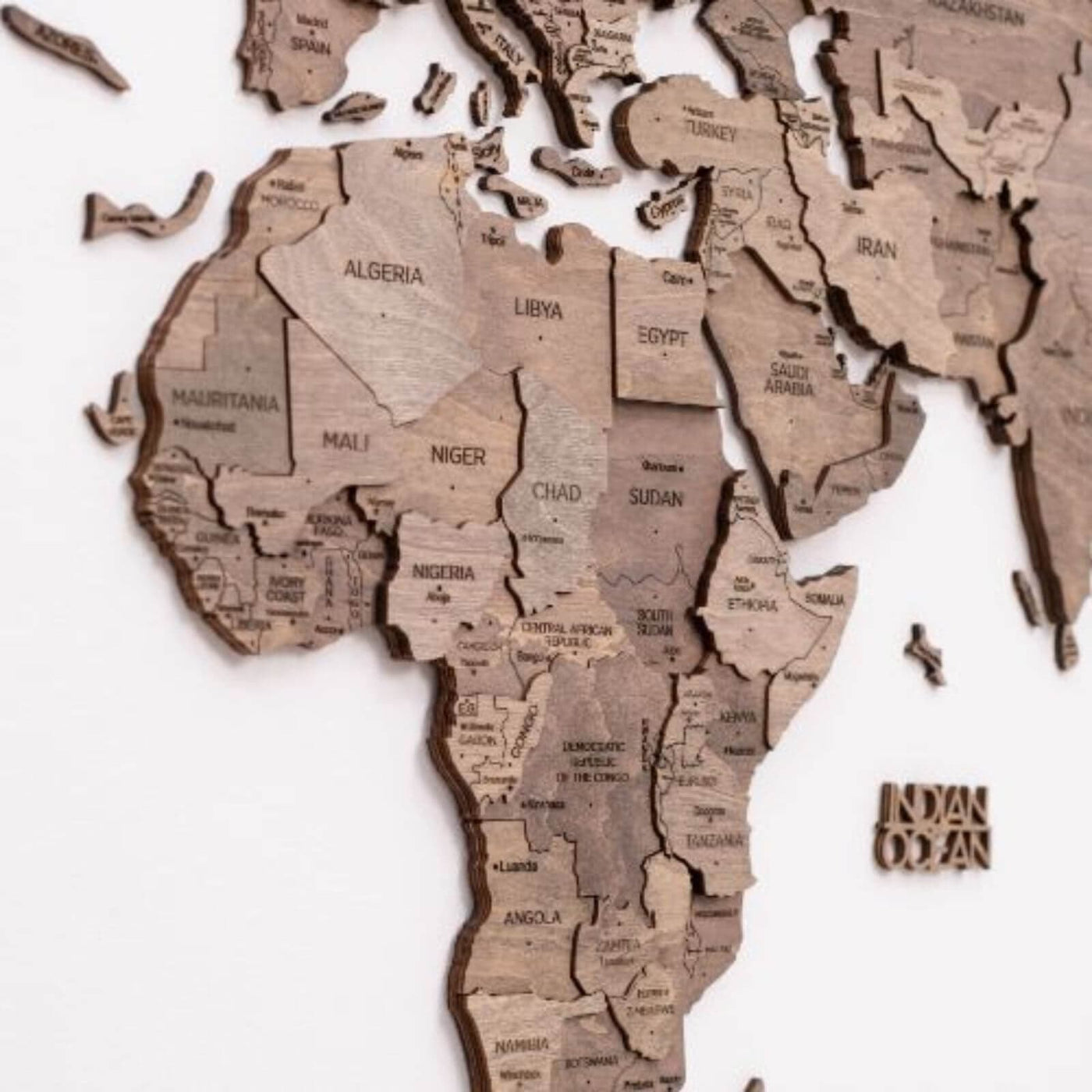 3D LED Wooden World Map - Tera ‣ From Enjoy The Wood