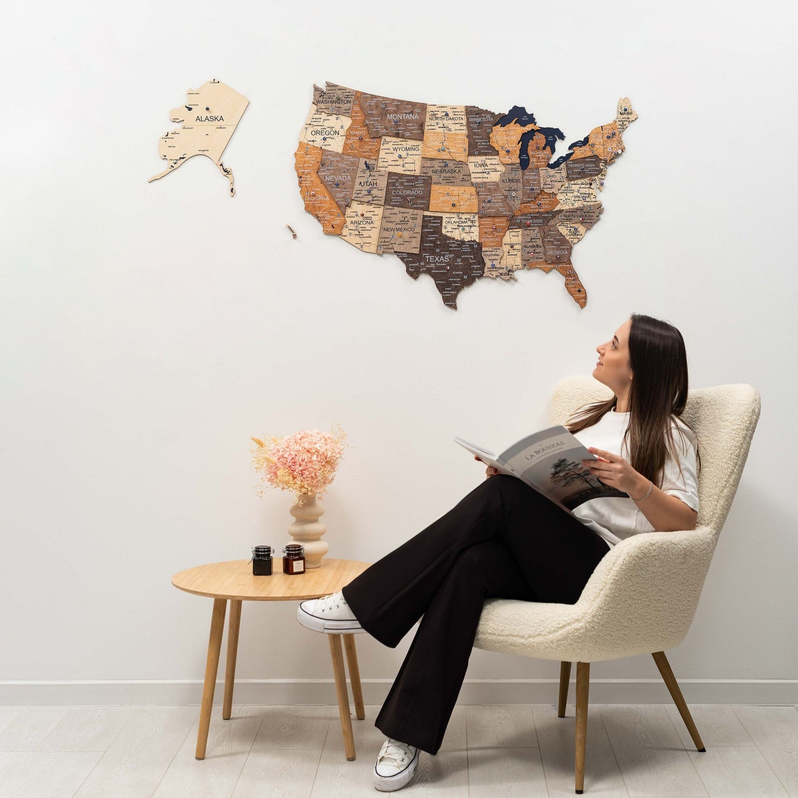 USA Wooden Maps • Wood Maps Wall Art Decor • Order Now