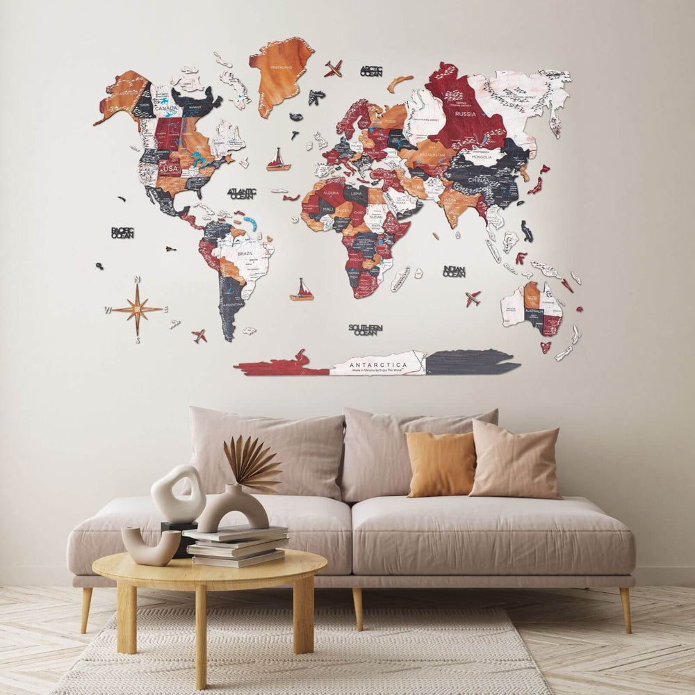 3D Wooden World Map Onyx → Enjoy The Wood ‣ Order Now