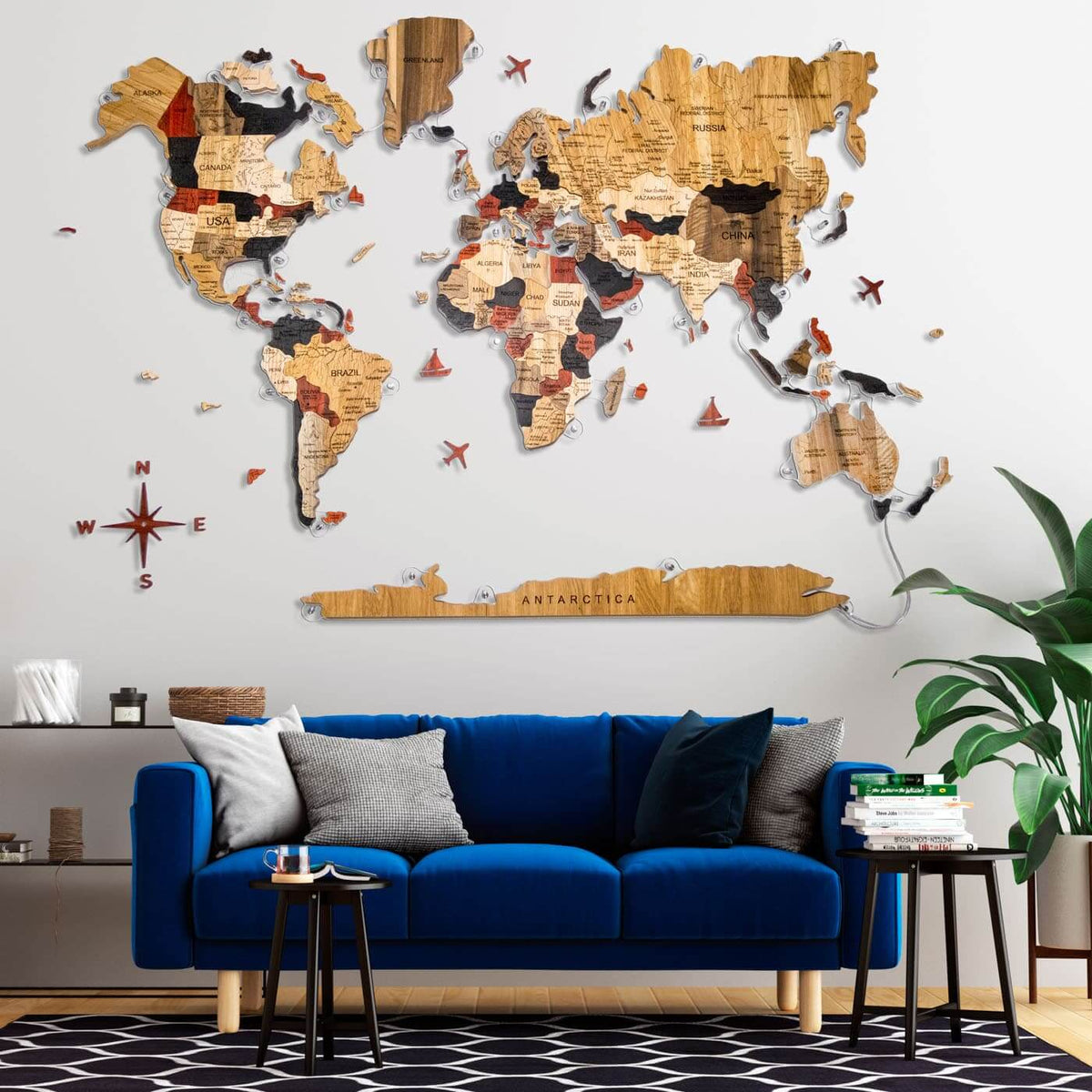 3D Solid Wooden World Map → Enjoy The Wood ‣ Order Now
