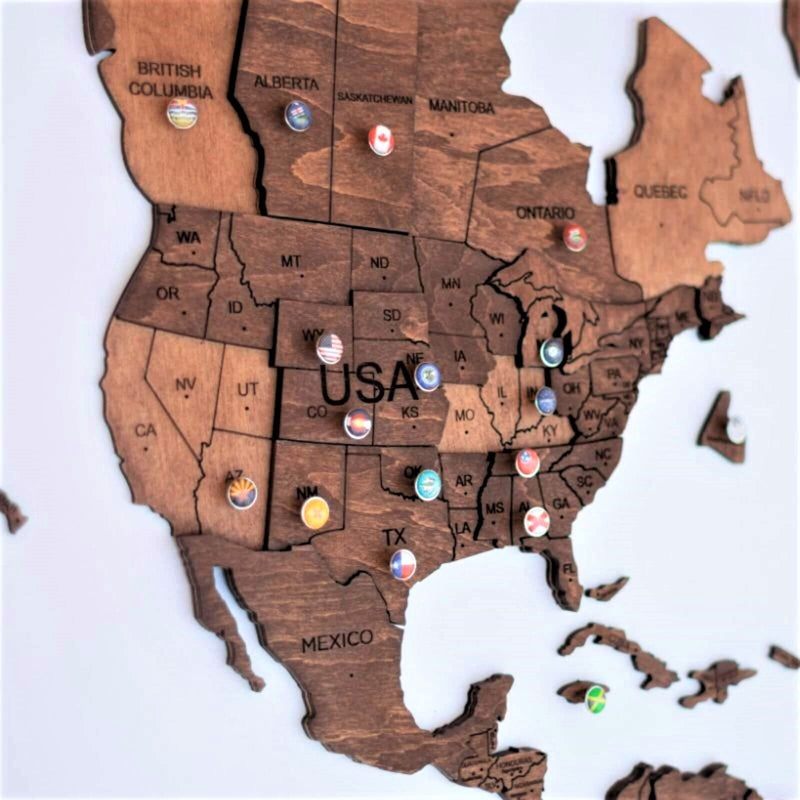 3D Wooden World Map Multilayered Oak ‣ Enjoy The Wood