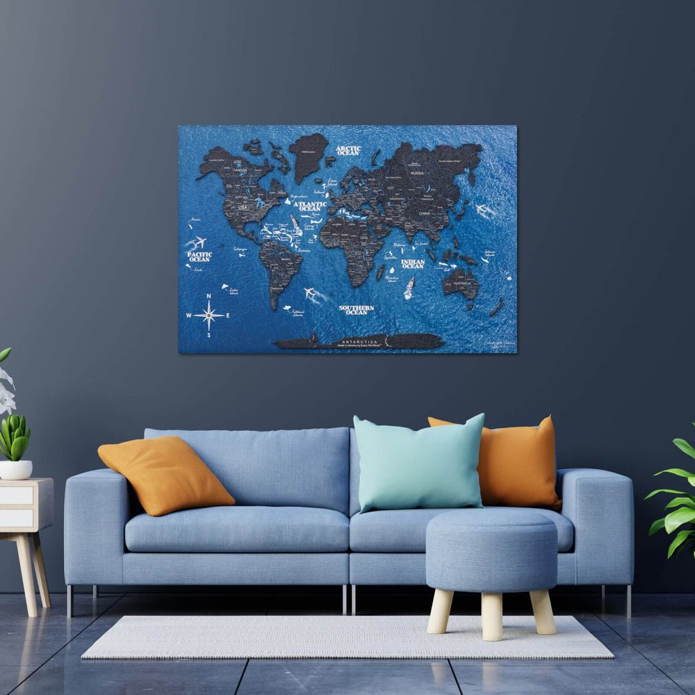 Wooden World Map Board - Enjoy The Wood - Order Now