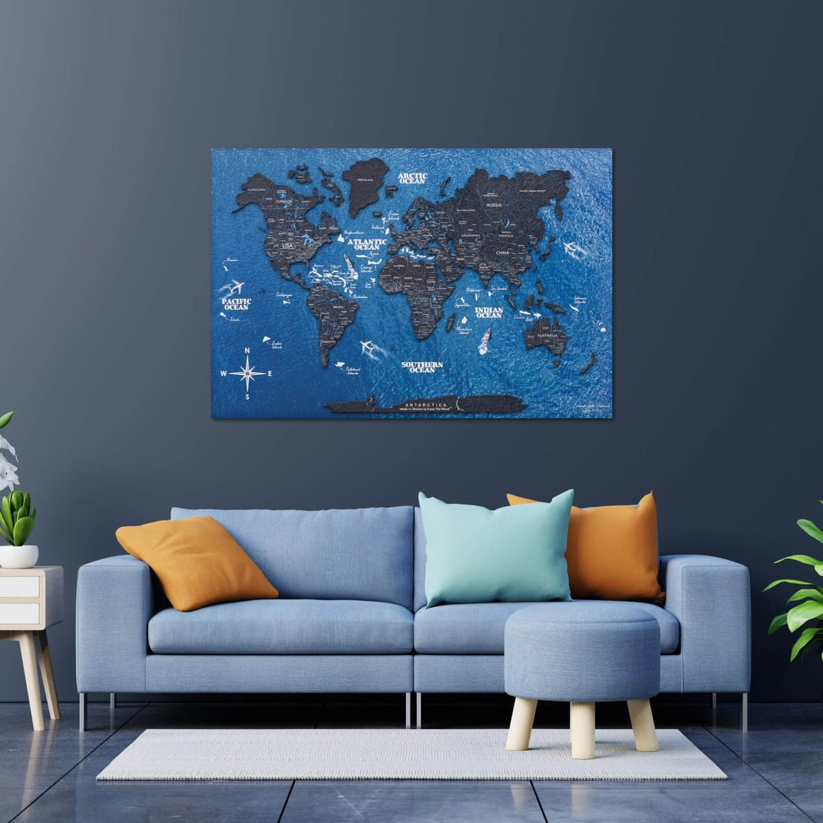 Wooden World Map Board - Enjoy The Wood - Order Now
