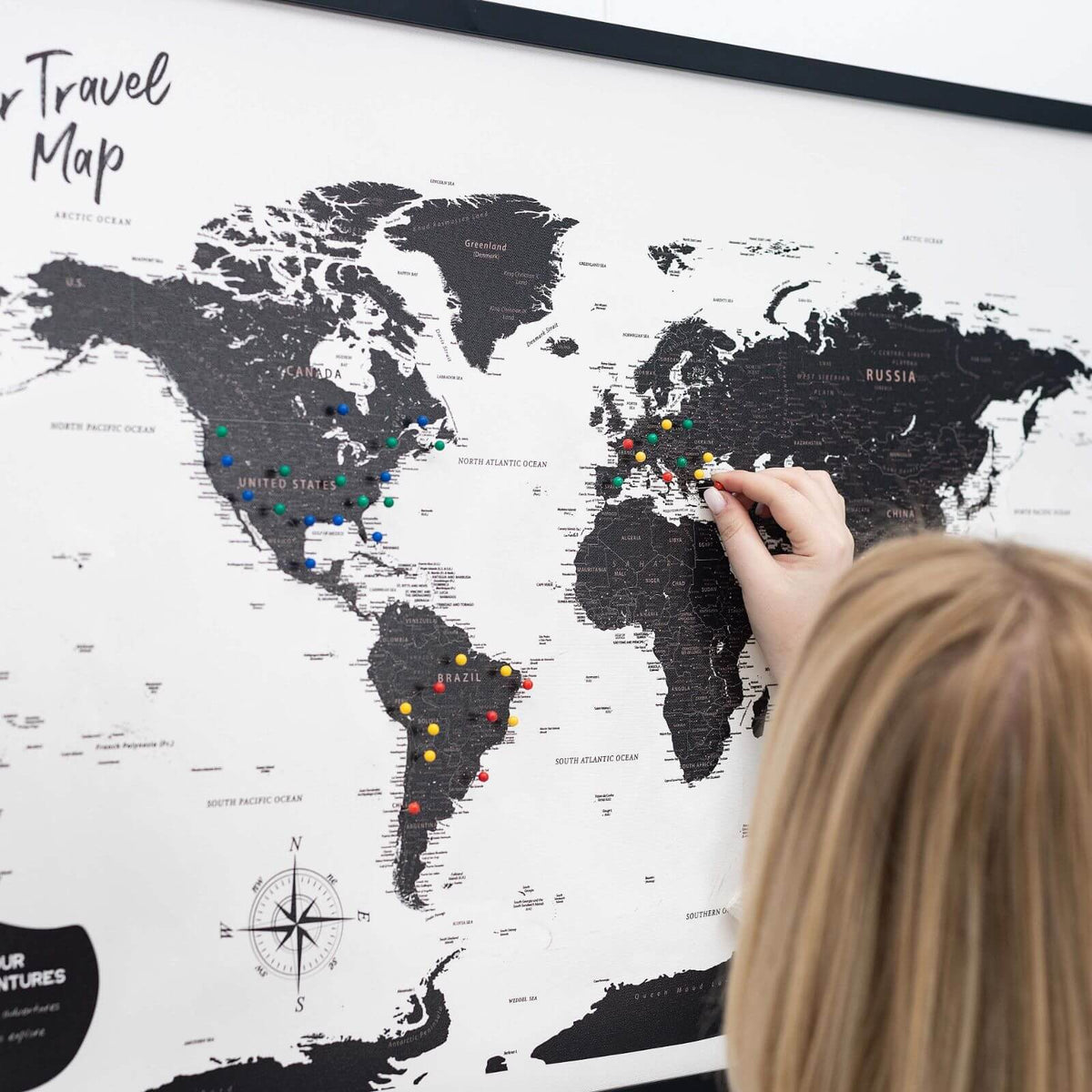 World Map on Canvas - Onyx ‣ from Enjoy The Wood