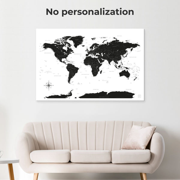 World Map on Canvas - Onyx • Enjoy The Wood