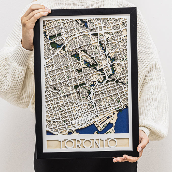 3D City Map Toronto - Handcrafted Wall Art | Enjoy The Wood