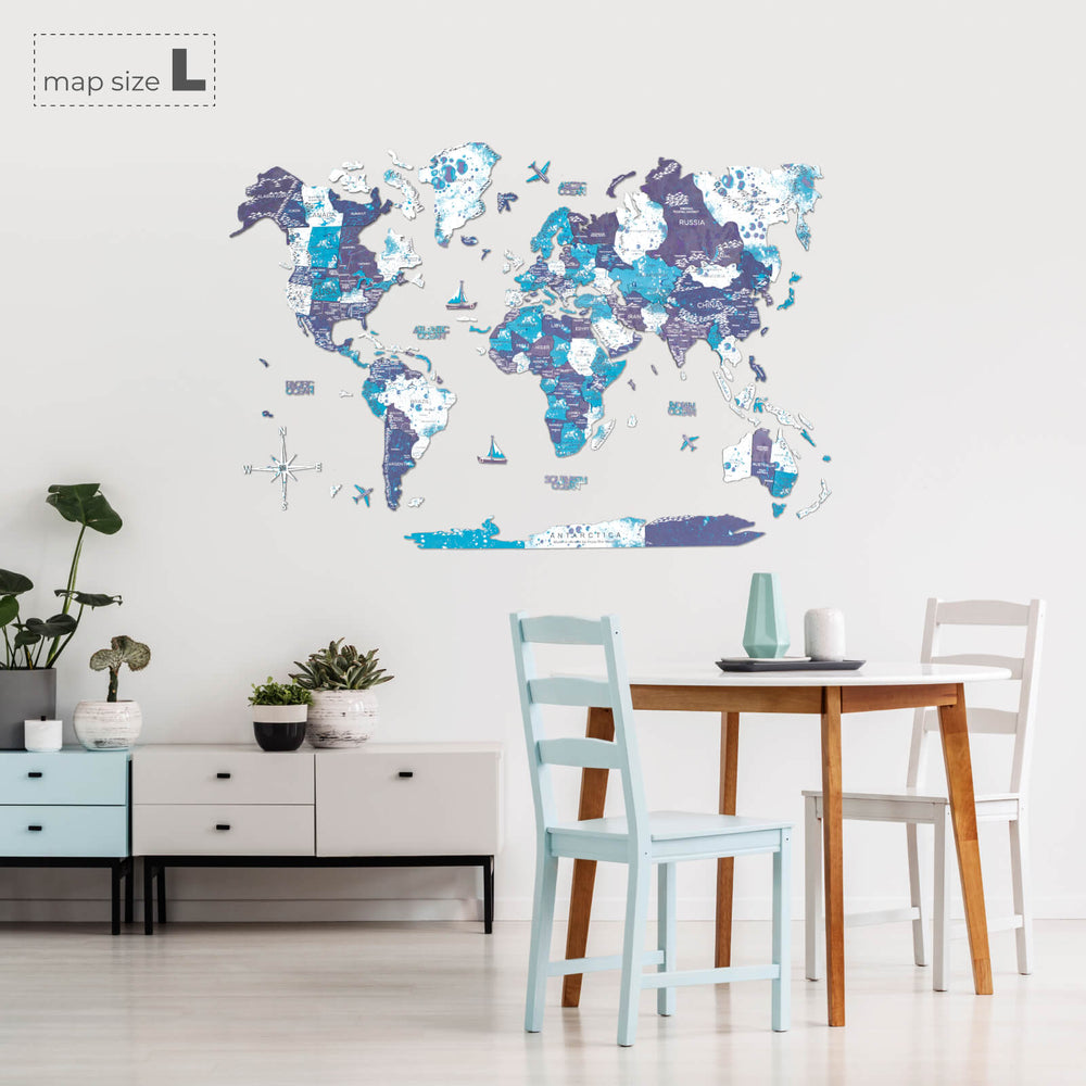 3D Wooden World Map Ocean ‣ Enjoy The Wood ‣ Order Now