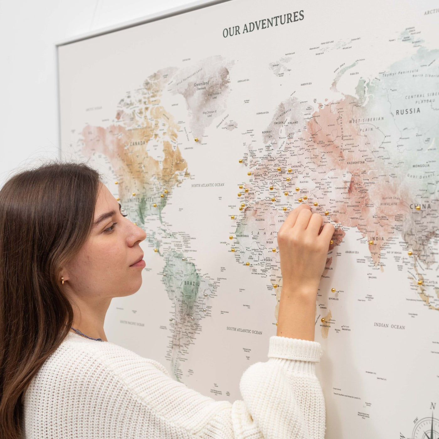 World Map on Canvas - Colorful • Enjoy The Wood