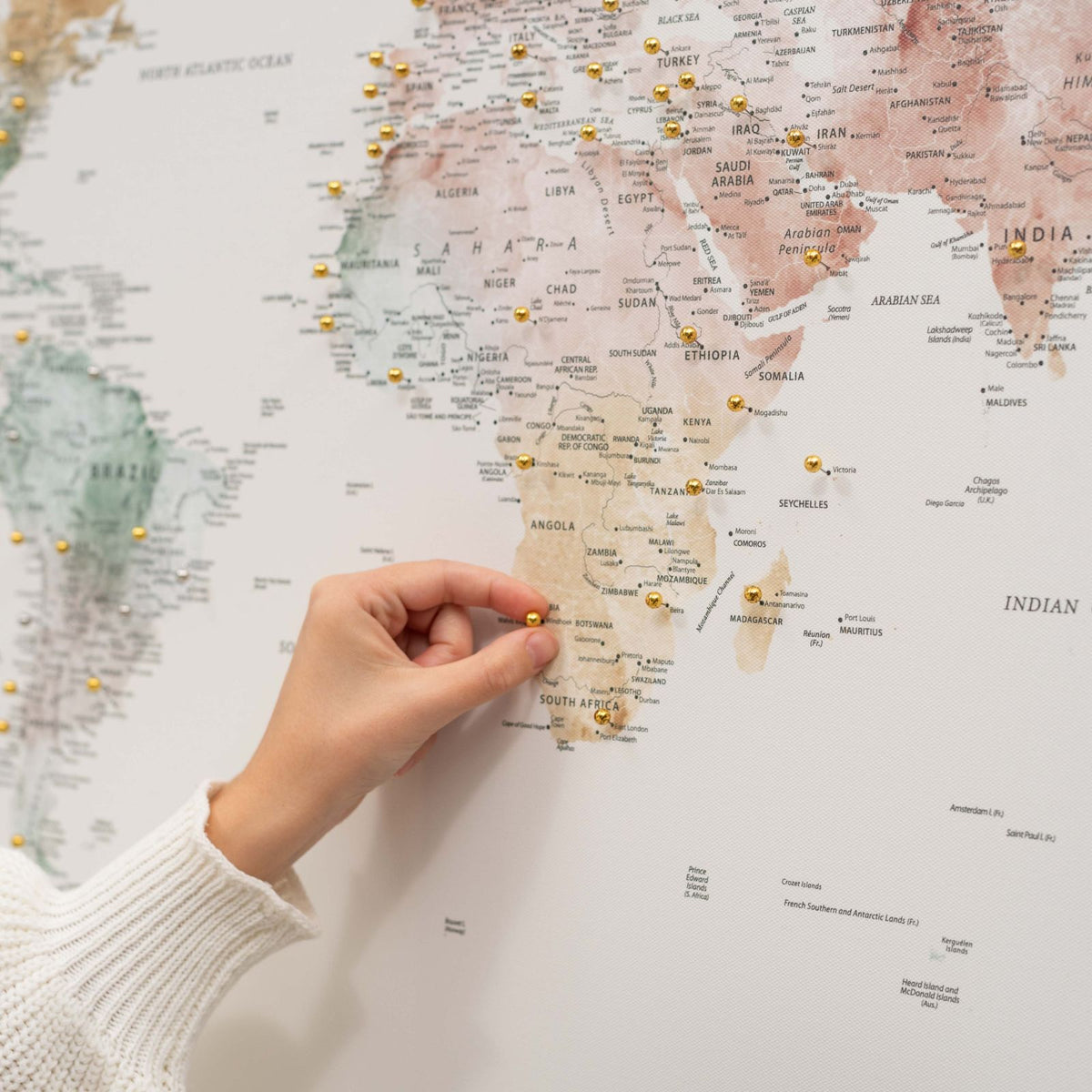 World Map on Canvas - Colorful • Enjoy The Wood