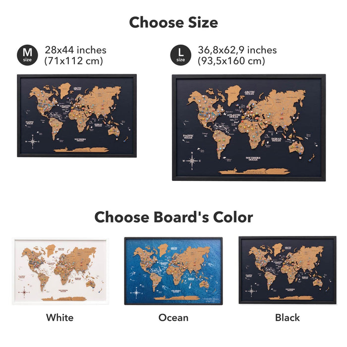Cork Panel World Map • Enjoy The Wood