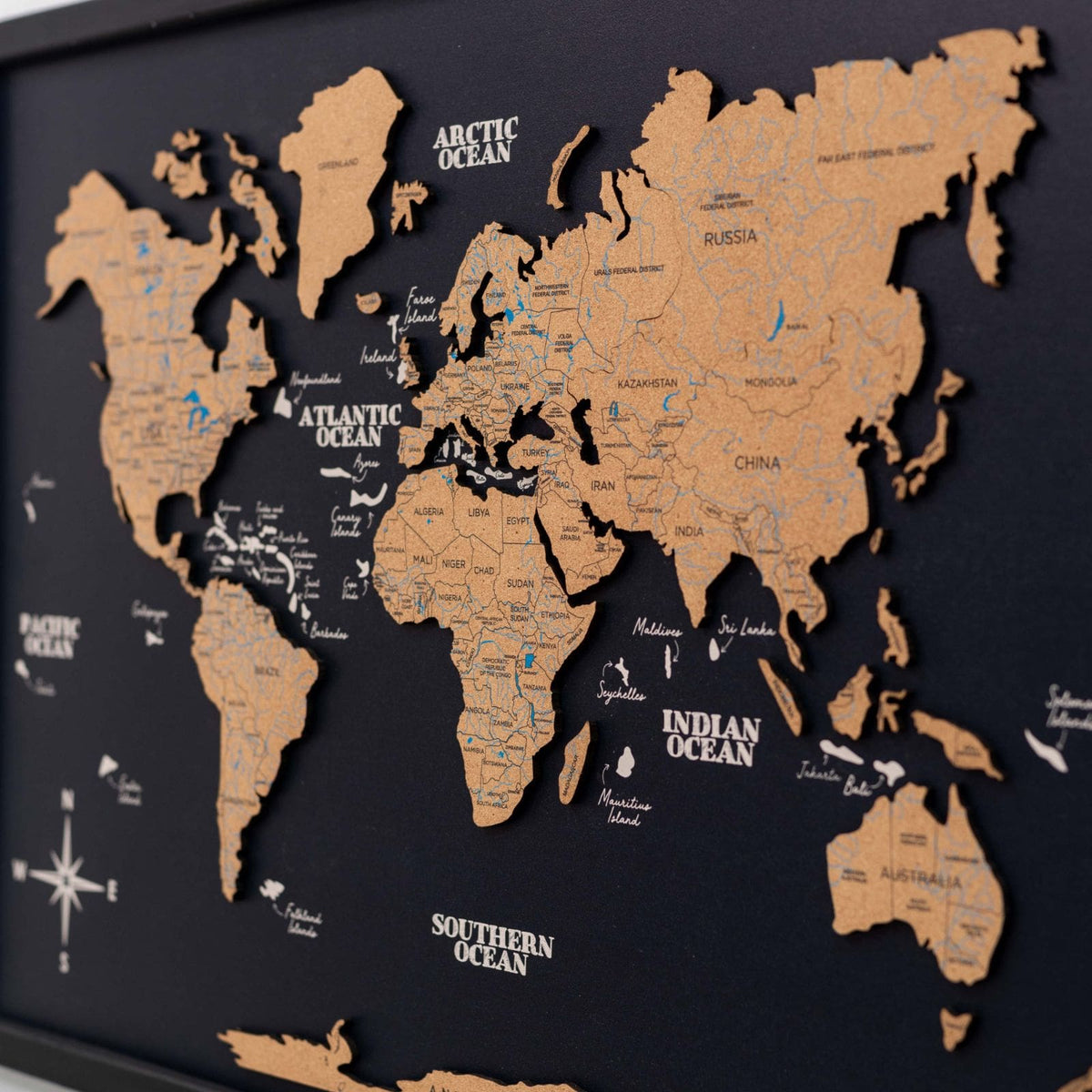 Cork Panel World Map • Enjoy The Wood