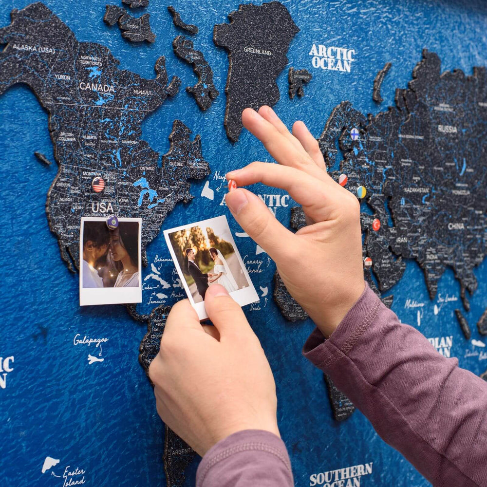 Wooden World Map Board - World Map on Wooden Panel on wall from Enjoy ...