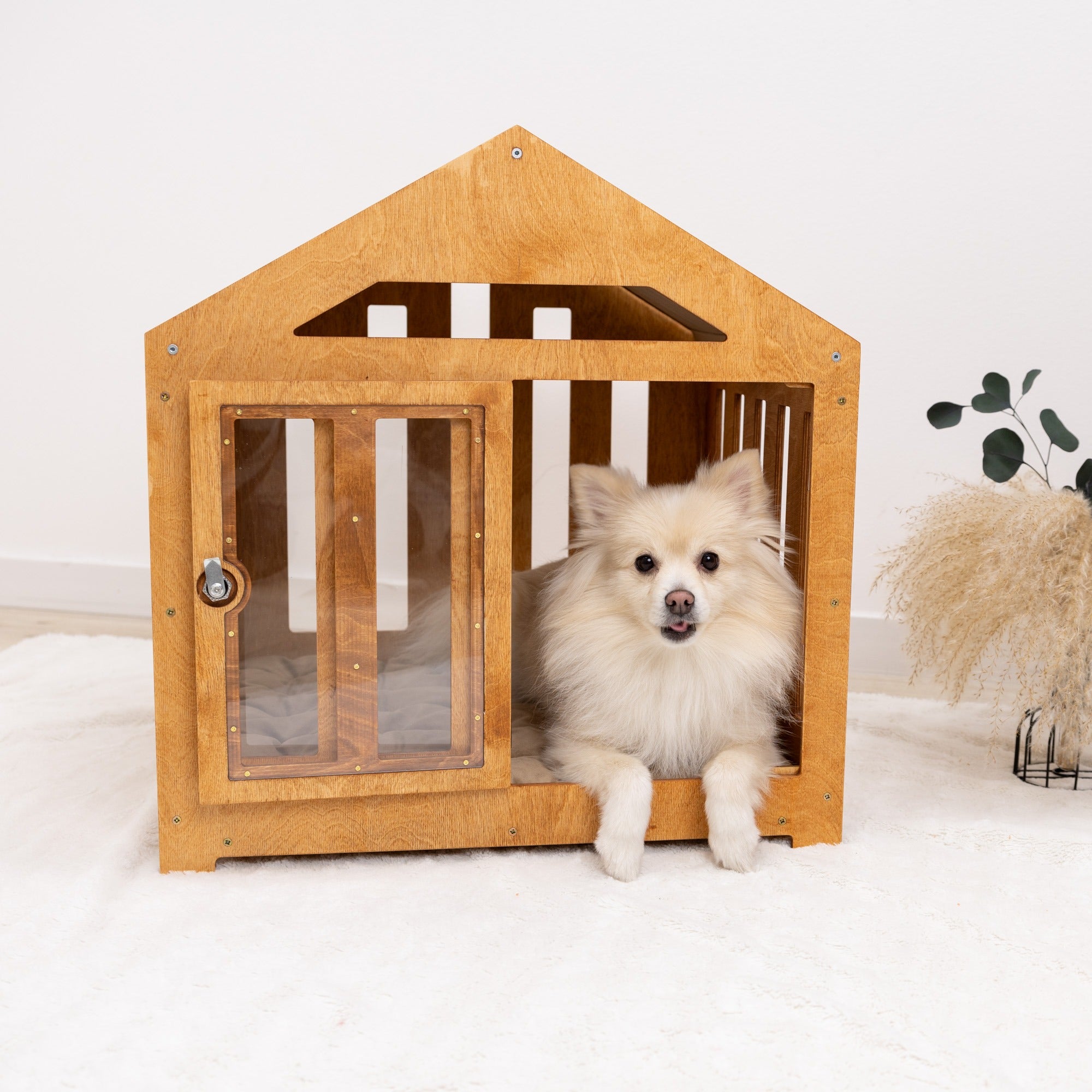 Dog House with a Fabric Roof - Oak | Enjoy The Wood