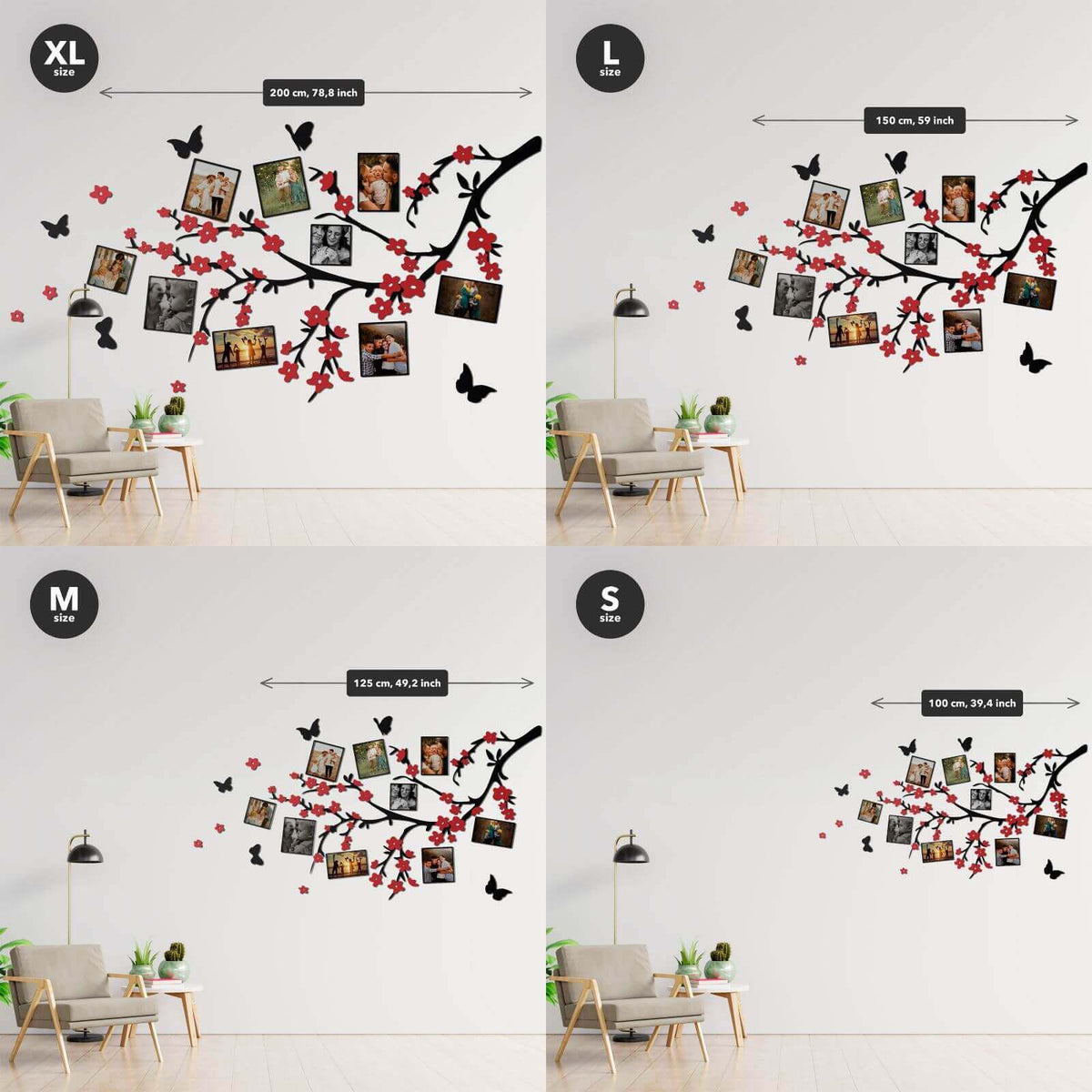 Family Tree - Butterflies and Red Flowers ‣ Enjoy The Wood