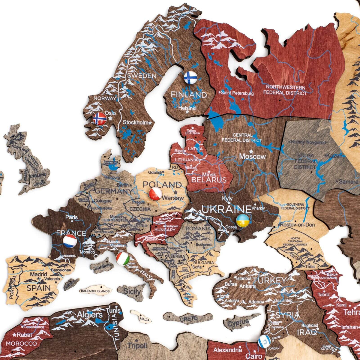 3D Wooden World Map Fusion ‣ Enjoy The Wood ‣ Order Now