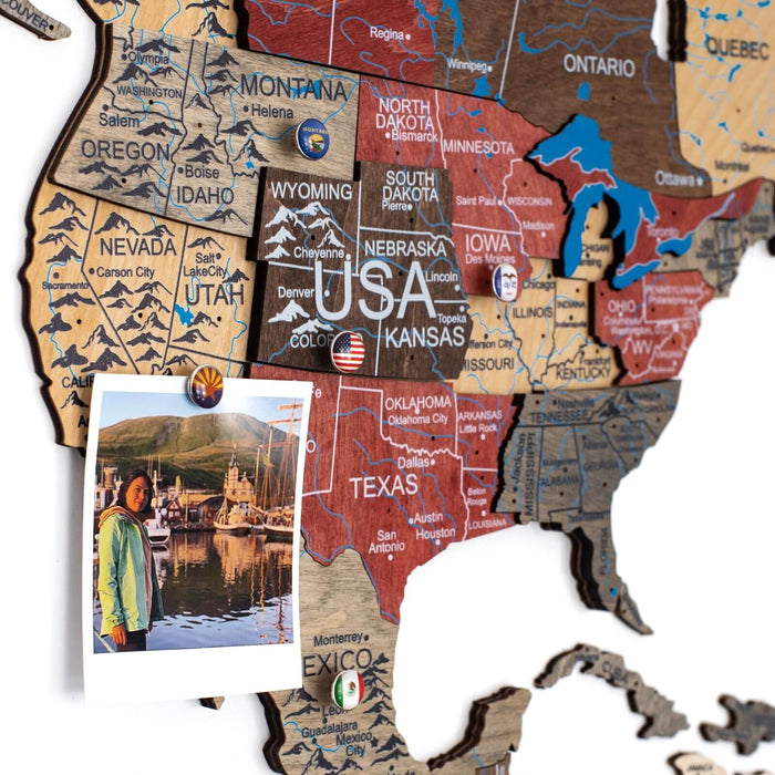 3D Wooden World Map Fusion ‣ Enjoy The Wood ‣ Order Now