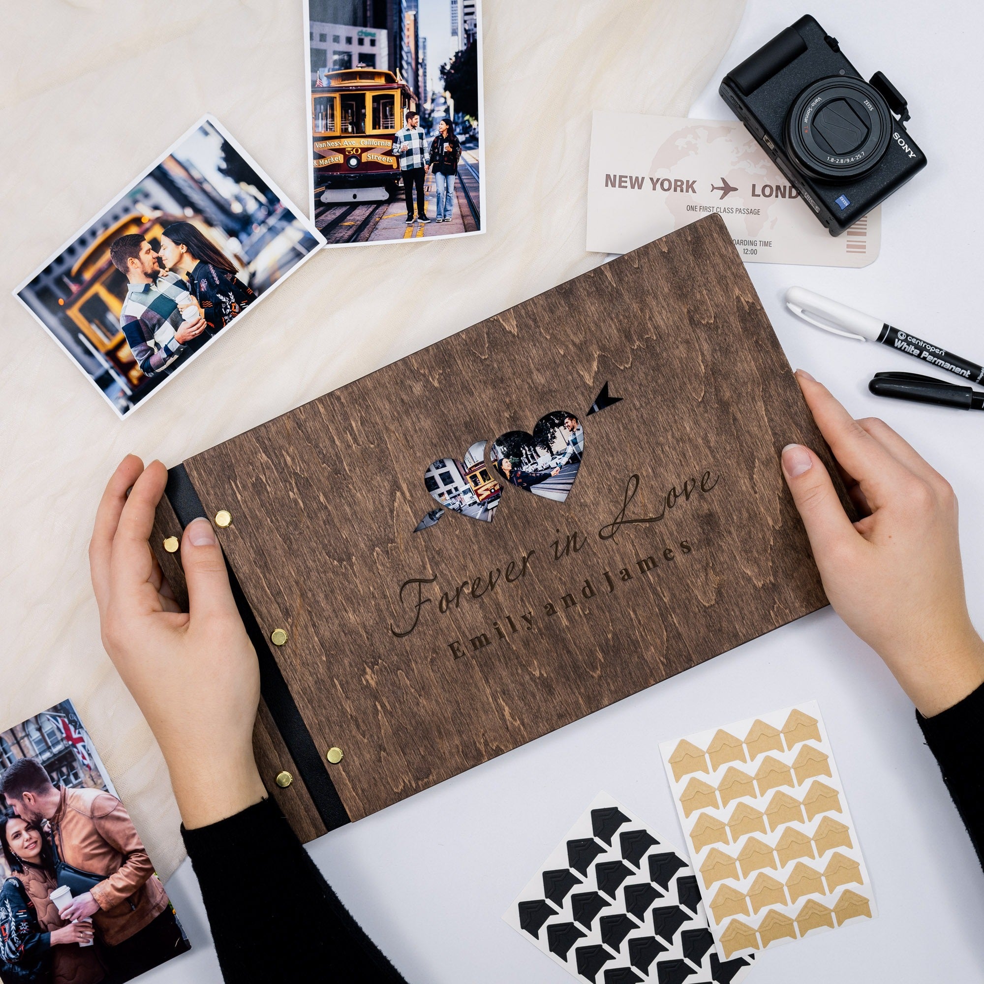 Wooden Photo Album - In Love | Enjoy The Wood