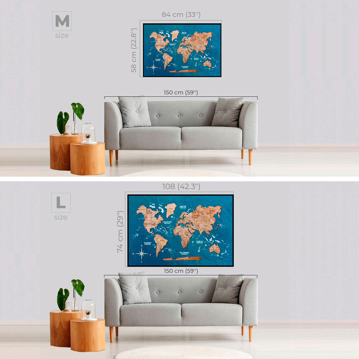 3D Wooden Panel World Map Terra from Enjoy The Wood