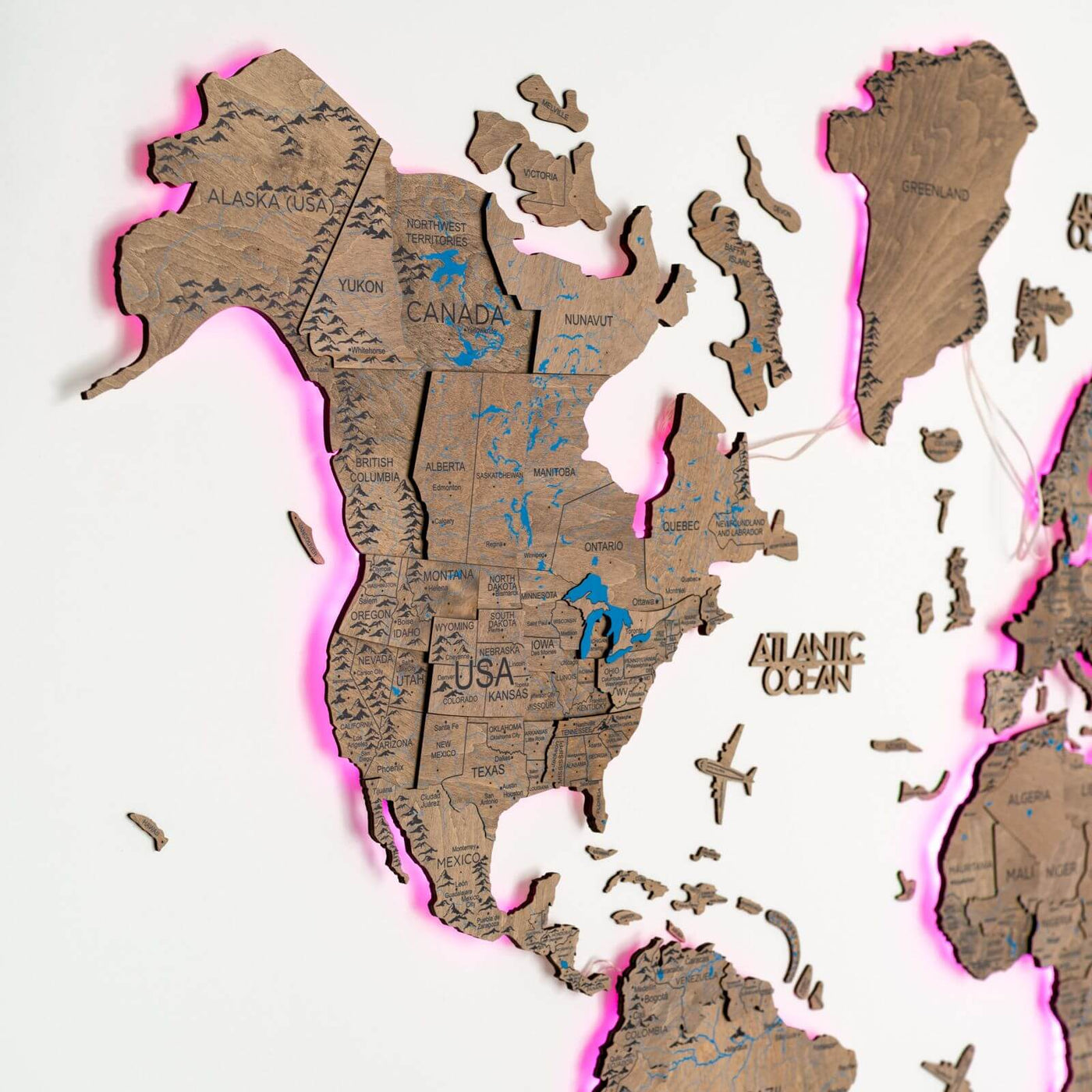 3D LED Wooden World Map - Tera ‣ From Enjoy The Wood