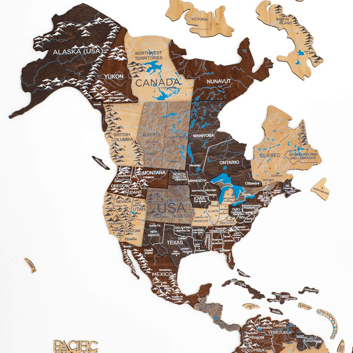 3D Wooden World Map Multicolor ‣ Enjoy The Wood