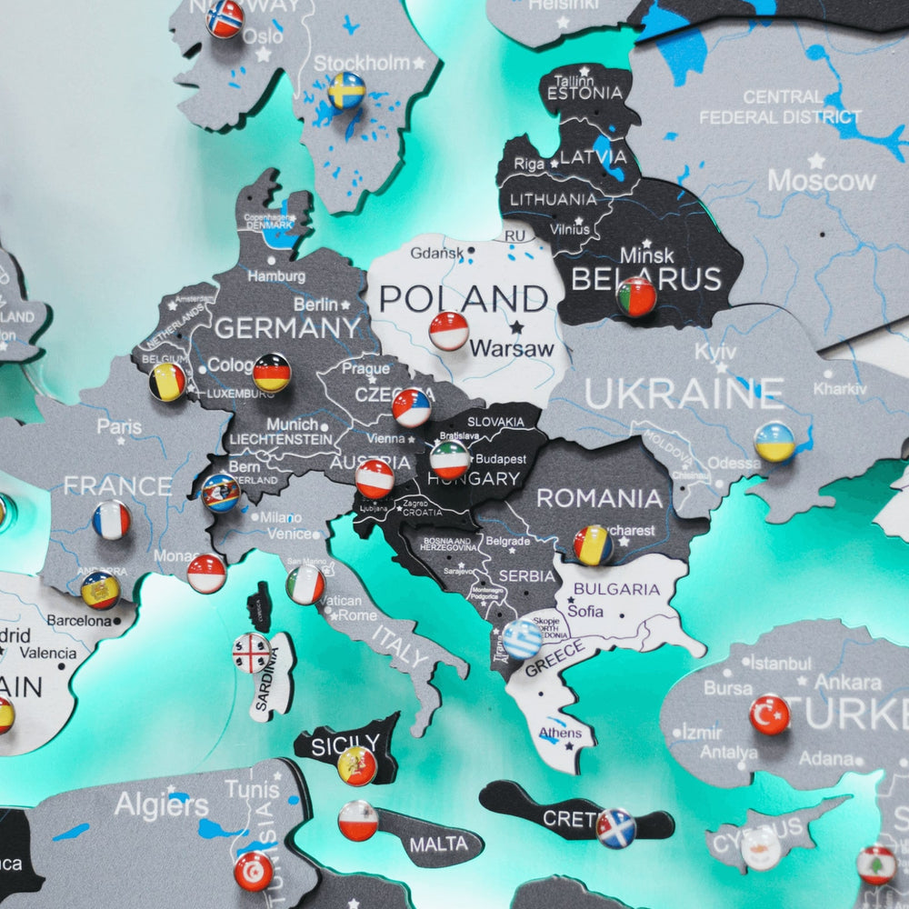 3D LED Luminous Magnetic Colored World Map → Order Now