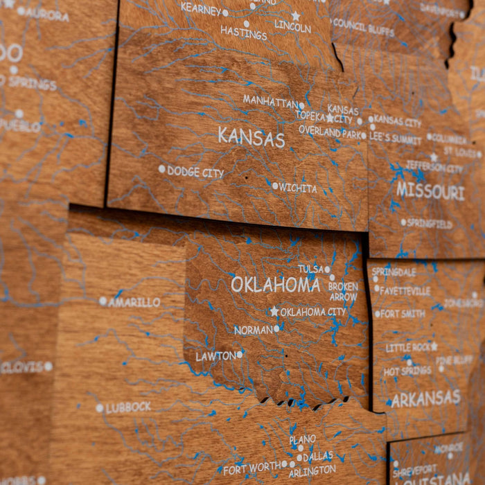 Wooden 3d Map of USA - Oak • Enjoy The Wood