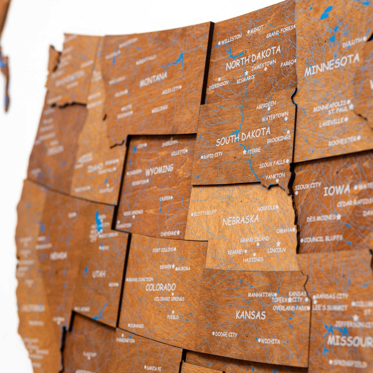 Wooden 3d Map of USA - Oak • Enjoy The Wood