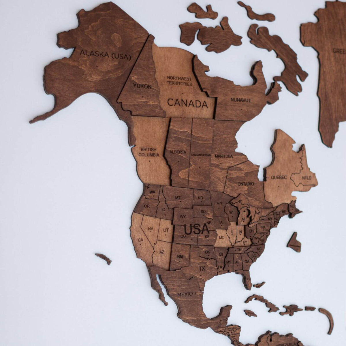 3D Wooden World Map Multilayered Oak ‣ Enjoy The Wood