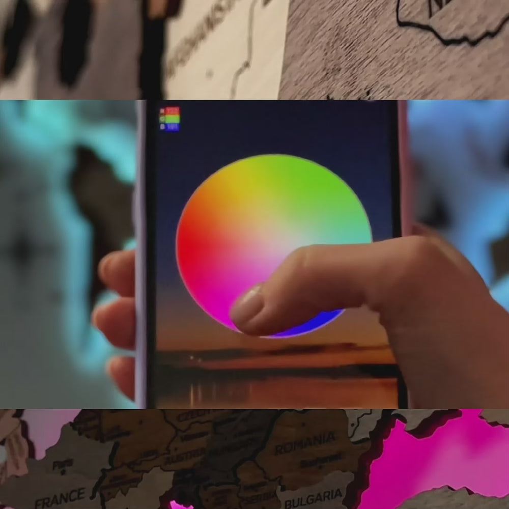 3D LED Wooden World Map from Enjoy The Wood ‣ Order Now