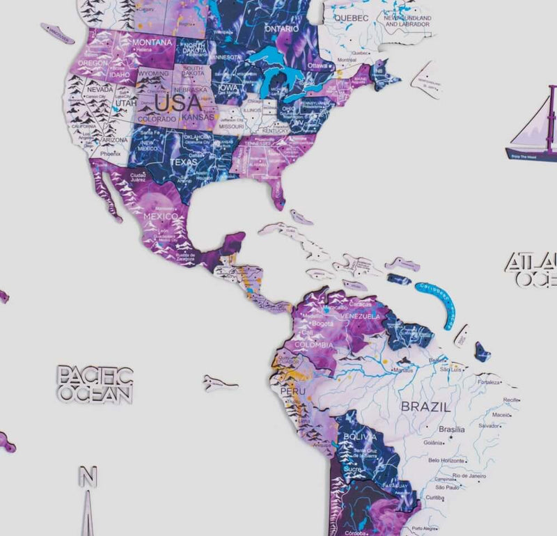 3D Wooden World Map Milky Way ‣ Enjoy The Wood