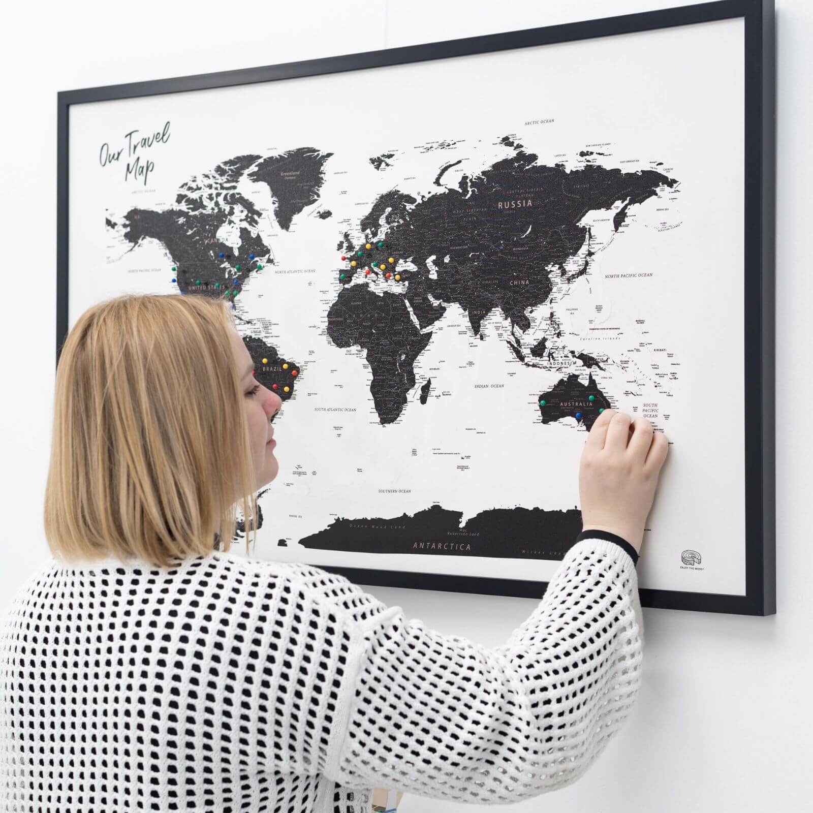 World Map on Canvas - Onyx ‣ from Enjoy The Wood