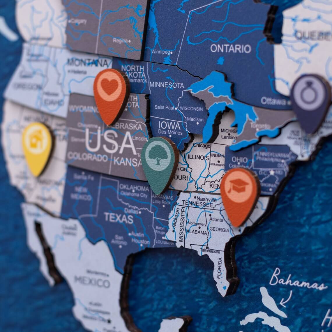 Wooden Location Pins from Enjoy The Wood → Order Now