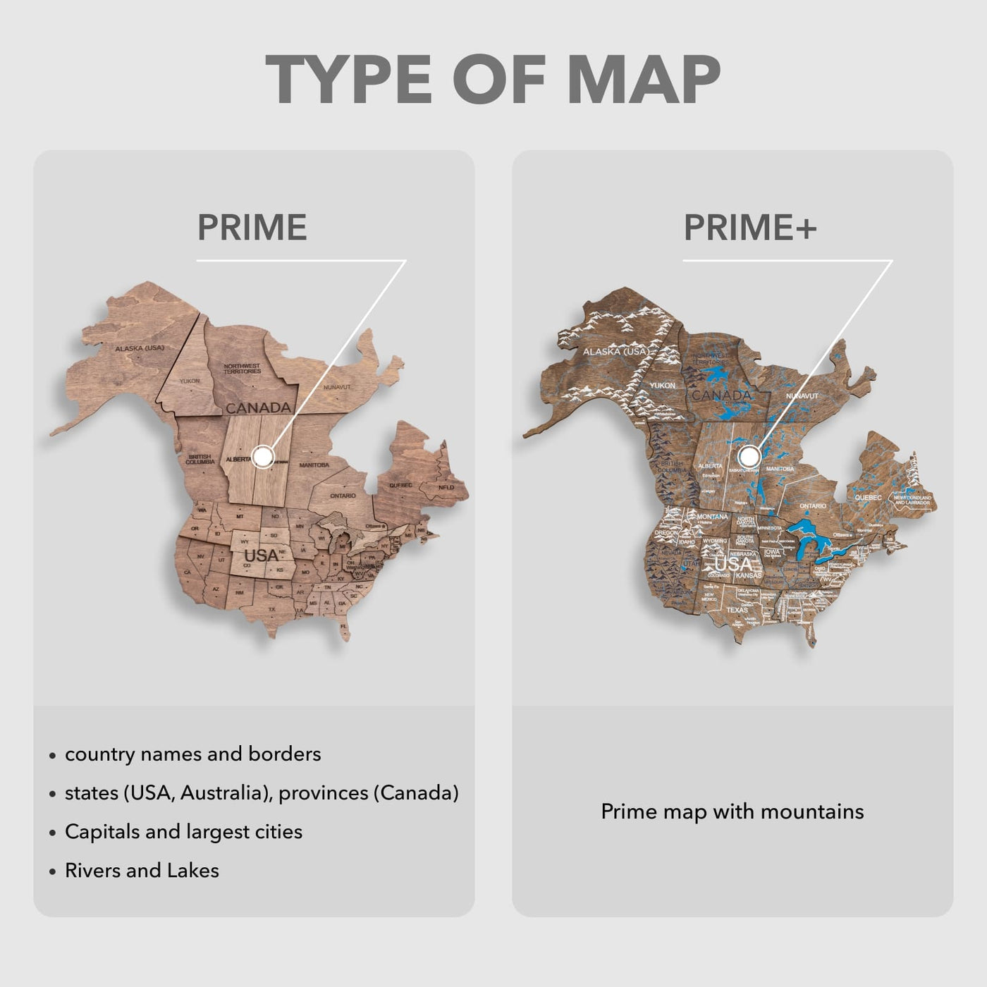 3D LED Wooden World Map - Tera ‣ From Enjoy The Wood