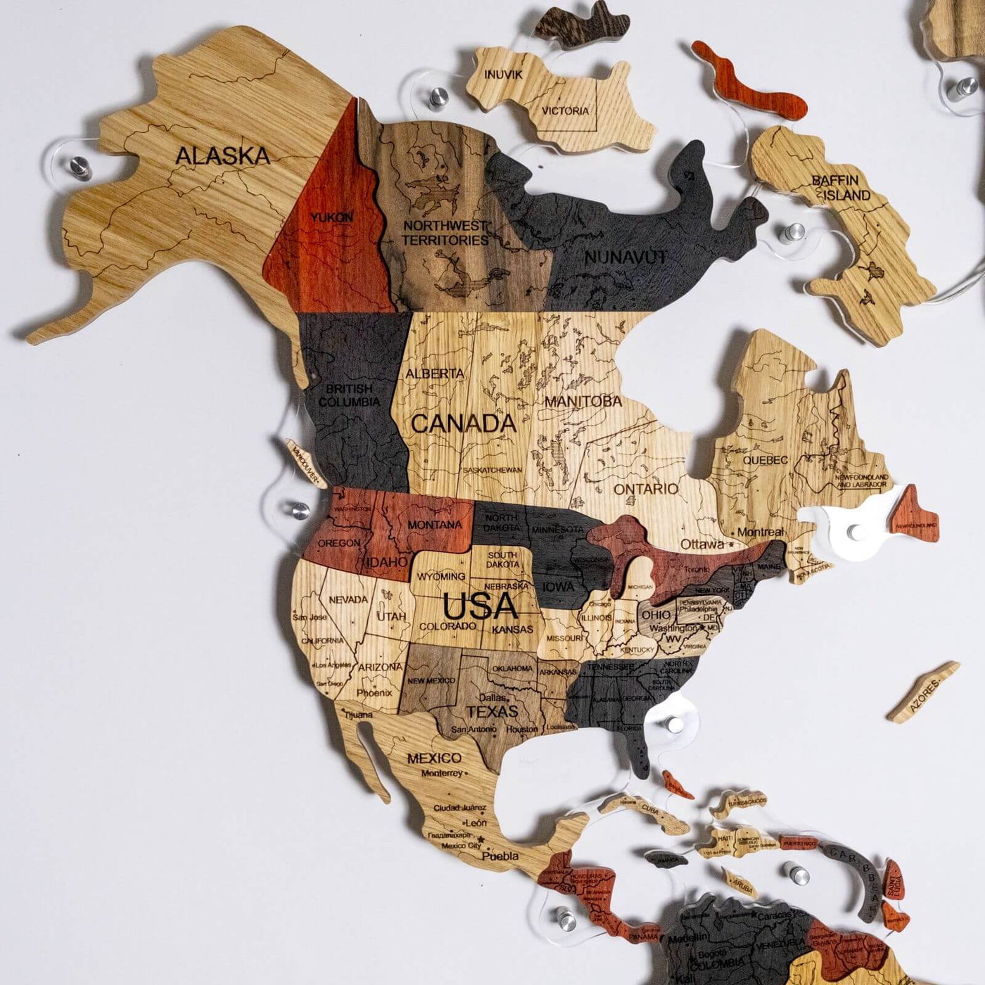 3D Solid Wooden World Map → Enjoy The Wood ‣ Order Now