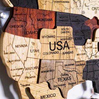 3D Solid Wooden World Map → Enjoy The Wood ‣ Order Now